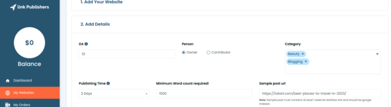 How to Submit a Website on Link Publishers Marketplace?